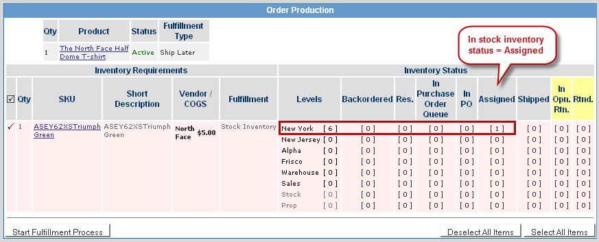 Stock Inventory Fulfillment